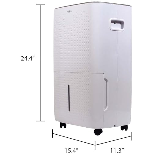 Soleus AC Energy Star 50-Pint Portable Dehumidifier with Auto-Shutoff & Timer, Home Dehumidifier and Moisture Absorber For Basement, Garage, Living Room in White