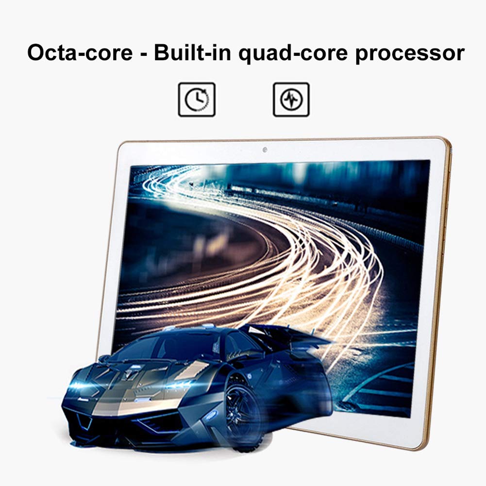 Yoidesu MY-KT6582 10-inch HD Android Tablet 1GB RAM 16GB ROM Support 128GB Expand Dual Camera Quad-Core Processor 3G WiFi Bluetooth GPS (White)