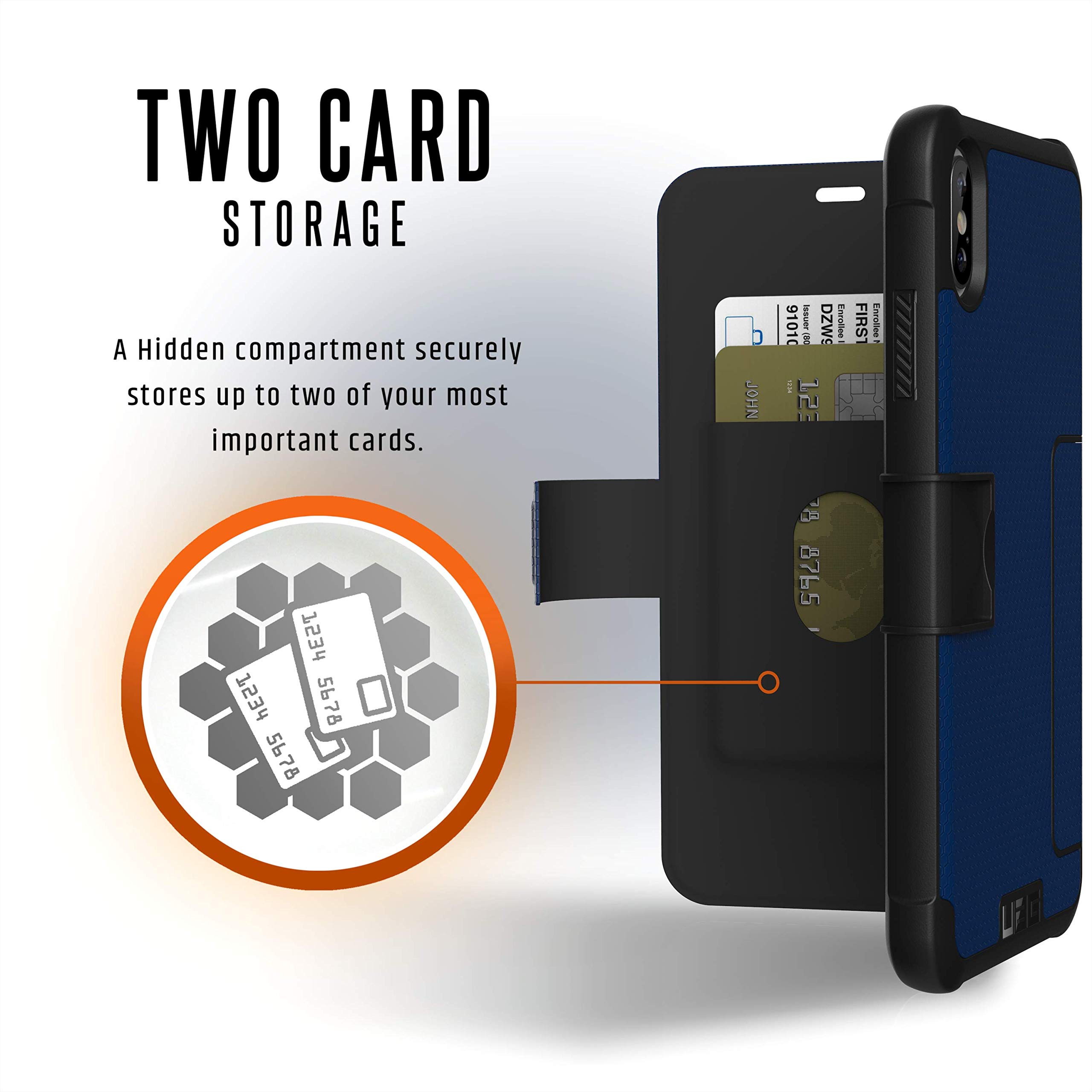 URBAN ARMOR GEAR UAG iPhone Xs Max [6.5-inch screen] Metropolis Feather-Light Rugged Folio[Cobalt] Military Drop Tested iPhone Card Case