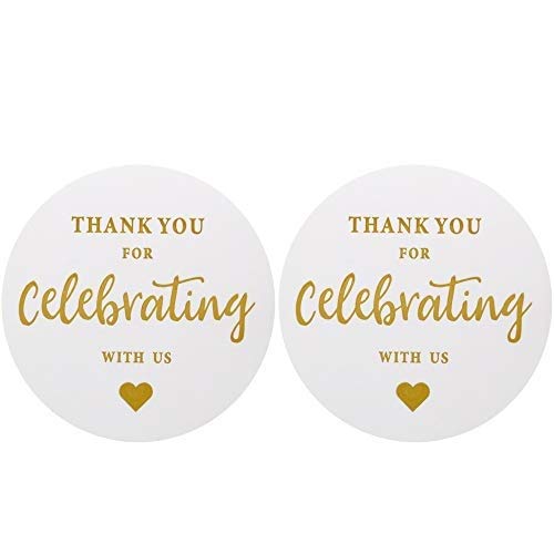 Wedding Favors Stickers,60 Baby Shower Stickers,Gift Stickers,Thank You for Celebrating with Us Stickers