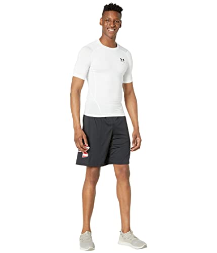 Under Armour Men's Armour HeatGear Compression Short-Sleeve T-Shirt , White (100)/Black, Medium