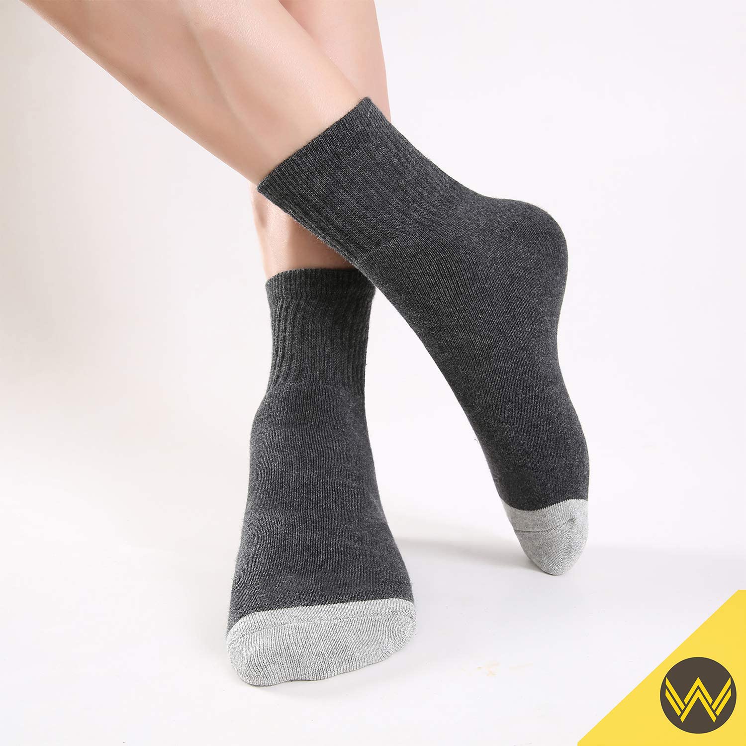 WANDER Men's Athletic Ankle Socks 3-8 Pairs Thick Cushion Running Socks for Men&Women Cotton Socks 7-9/9-12/12-15 (8 Pair Dark Grey, Shoe Size: 4-6)