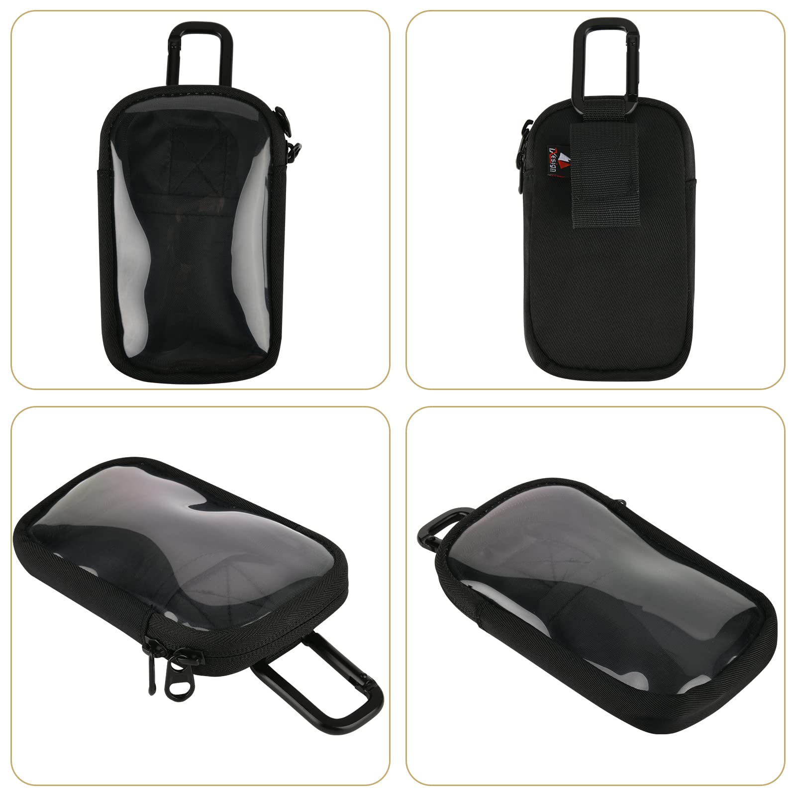 TXEsign MP3 & MP4 Player Carry Case Bag with Clear Window Travel Carrying Case for 4" Touch Screen MP3 MP4 Music Player Case Storage Bag with Inner Pocket for Earphones, USB Cable, Memory Card (Black)