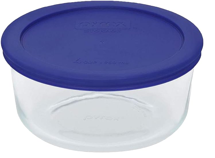 Utensilux Bundle Pyrex 8 Peice Round Bundle 4 Glass Storage Containers With Lids, 7-cup, 4-cup, 2-cup, & 1-cup Meal Prep Containers With Lid, Bpa-free Lid, Dishwasher