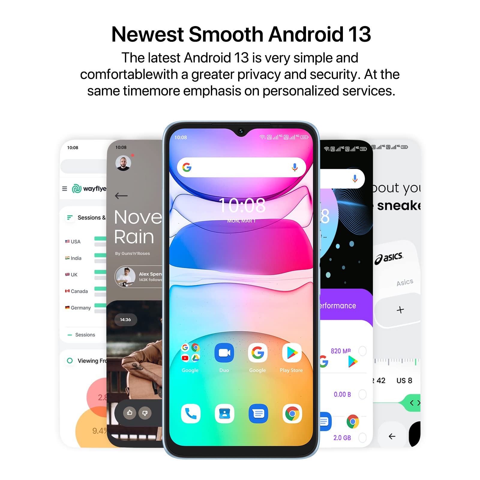 UMIDIGI C2 Unlocked Cell Phone, Android 13 5150mAh Battery with 6.52" Full Screen MediaTek Helio A22 Smartphone 3GB RAM+32GB ROM 256GB Expandable 13MP Camera Mobile Phone