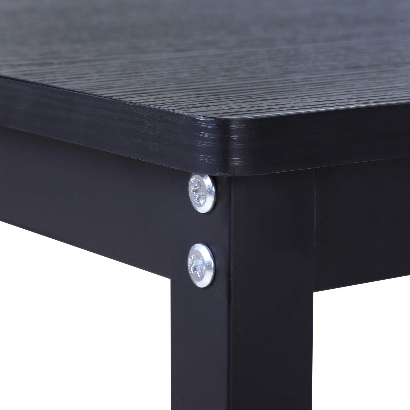 Vinsetto Wood Metal Modern L-Shape Corner Computer Desk - Black