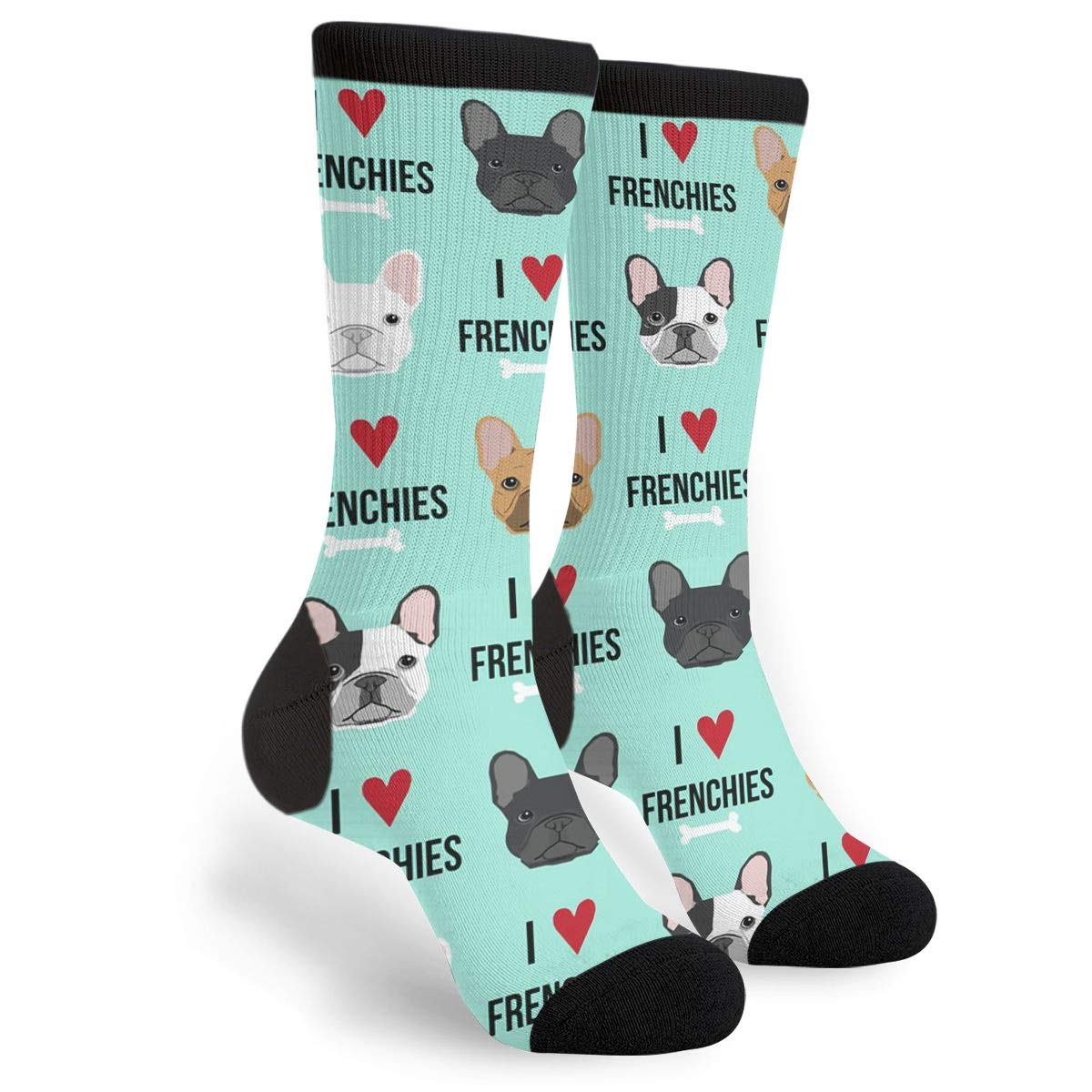 YISHOW Pink French Bulldogs Socks Women Men Funny Novelty Socks