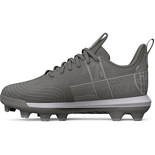 Under Armour Boys' Little Kid Harper 7 Low Juniors TPU Baseball Cleat, (101) Baseball Gray/Baseball Gray/White, 1.5