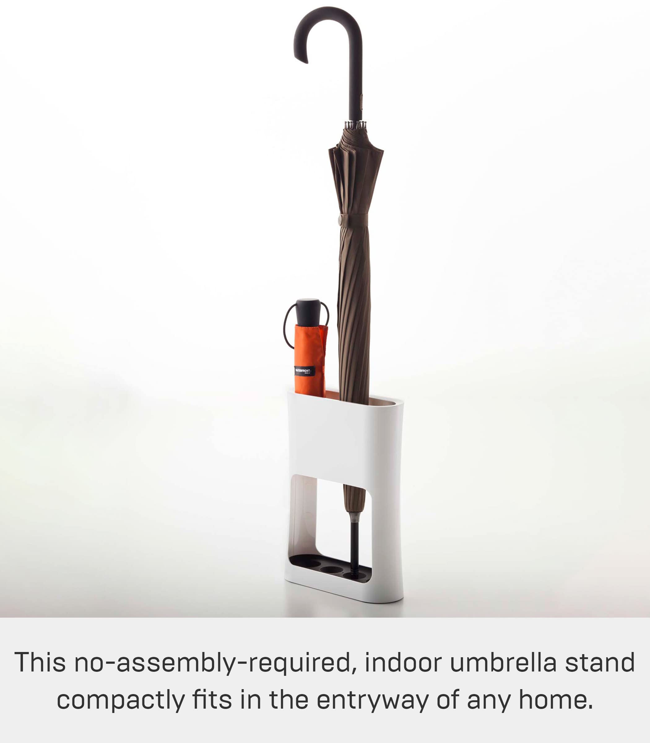 YAMAZAKI Compact Home Oval Holder Walking Canes | Plastic | Umbrella Stand, One Size, White