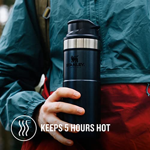STANLEY Trigger Action Travel Mug 0.35L - Keeps Hot For 5 Hours - BPA-Free - Thermal Mug For Hot Drinks - Leakproof Reusable Coffee Cup - Dishwasher Safe - Nightfall