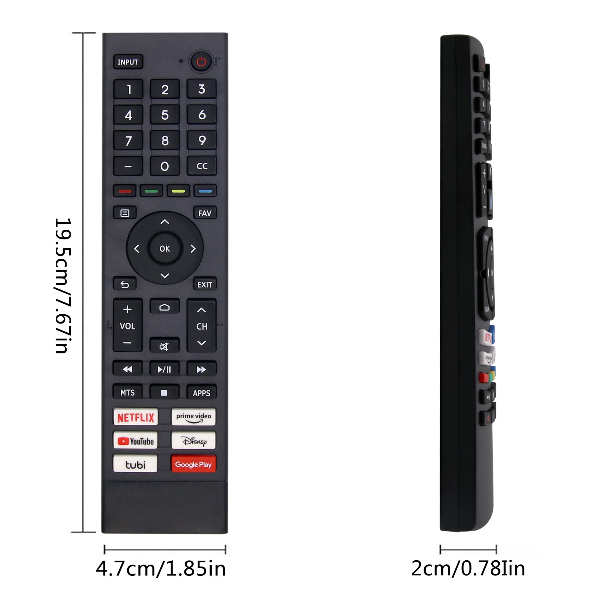 Universal TV Remote Control for Hisense 4K LED UHD Android Smart TV