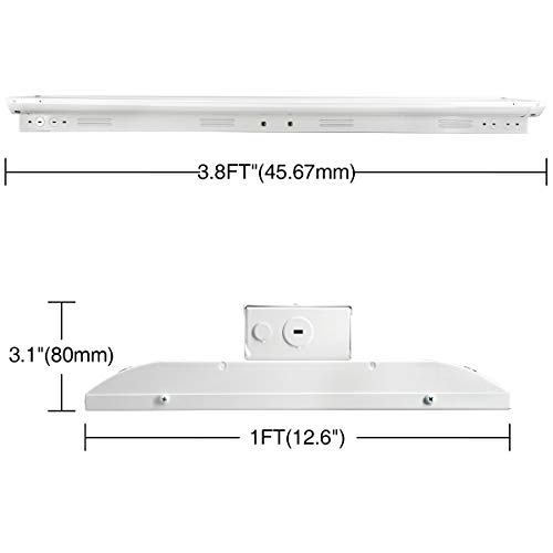 ZJOJO Linear LED High Bay Light 4FT, 321W 45000lm 0-10V dimmable 5000K Daylight [800-1000W Fluorescent Equiv.] Motion Sensor Optional, Indoor Commercial Warehouse Area Light for 321W 1pack