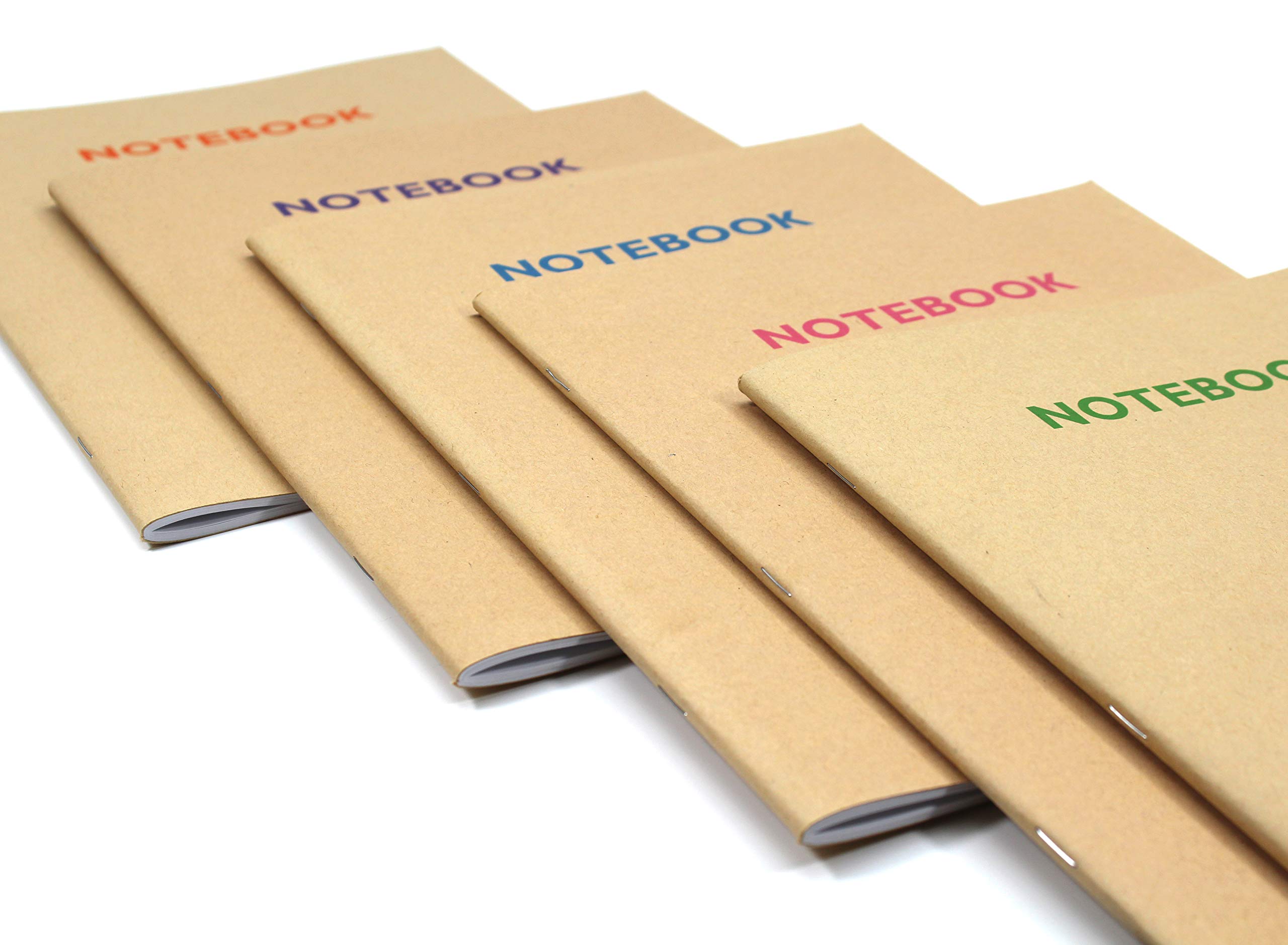 Silvine A4+ Kraft Covered Wirebound Notebooks in 3 Assorted Colours. 120 Pages Lined with Margin. Ref KRTWA4AC [Pack of 6]