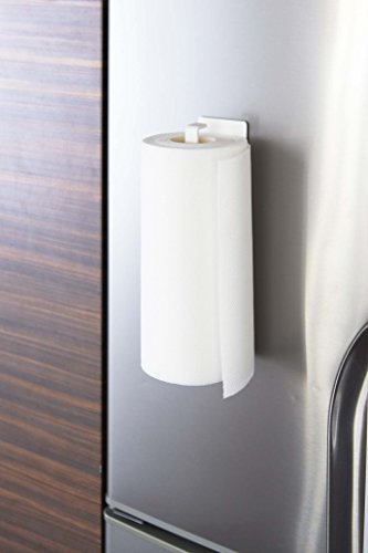 Yamazaki KT-PL AK WH Plate Magnetic Paper Towel Holder, 約W6×D5.5×H24.5cm, White