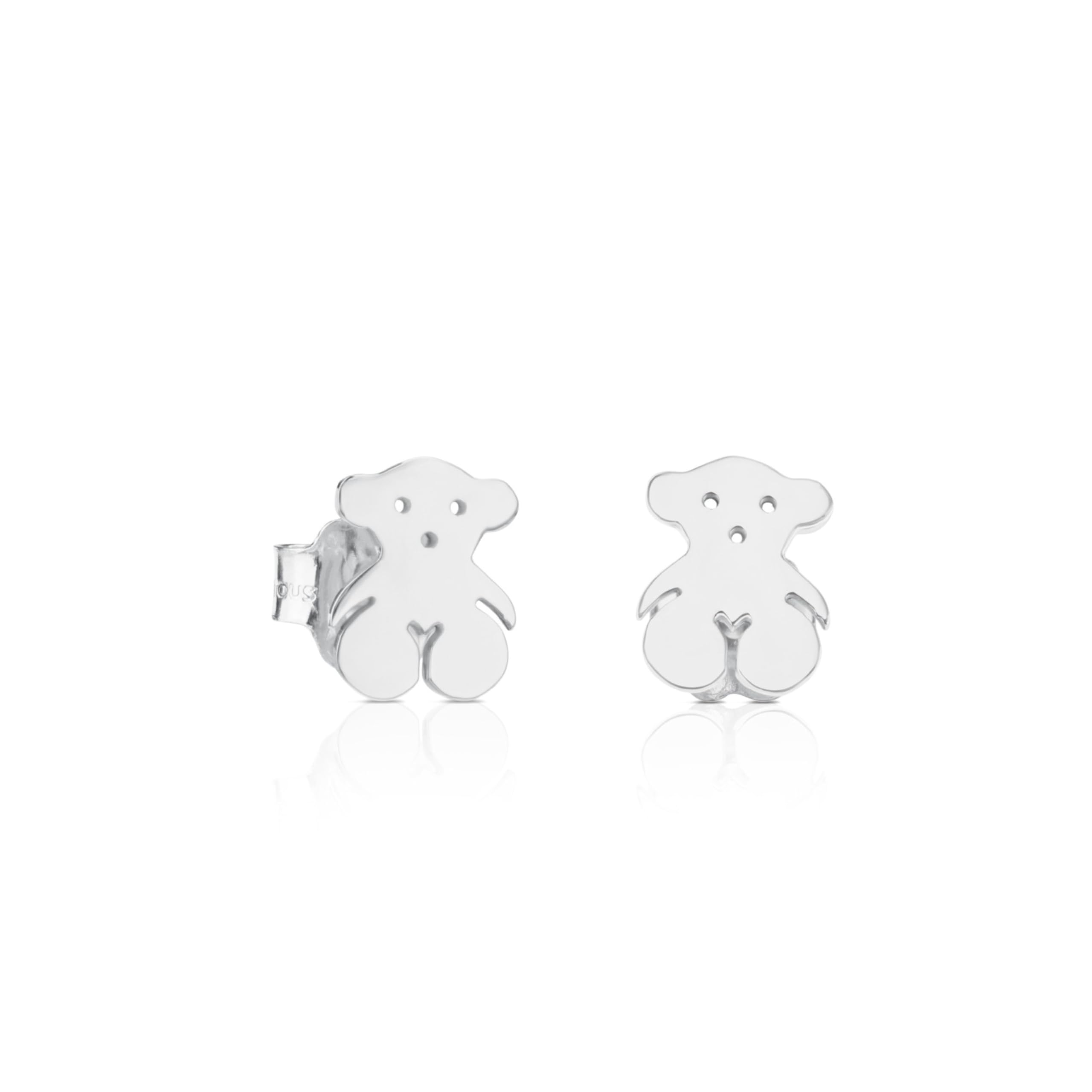 TOUS Sterling Silver Earrings for Women with Bear Motif, Size: 5mm. Puppies Collection