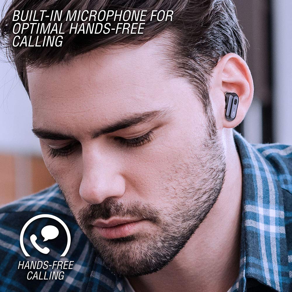 Volkano X Dual Dynamic Drivers Wireless Earbuds, IPX5 Water-Resistant - Bluetooth Earbuds for Small Ear Canals, Charging Case - HiFi Stereo Sound - Resonance Unplugged Series [Black]