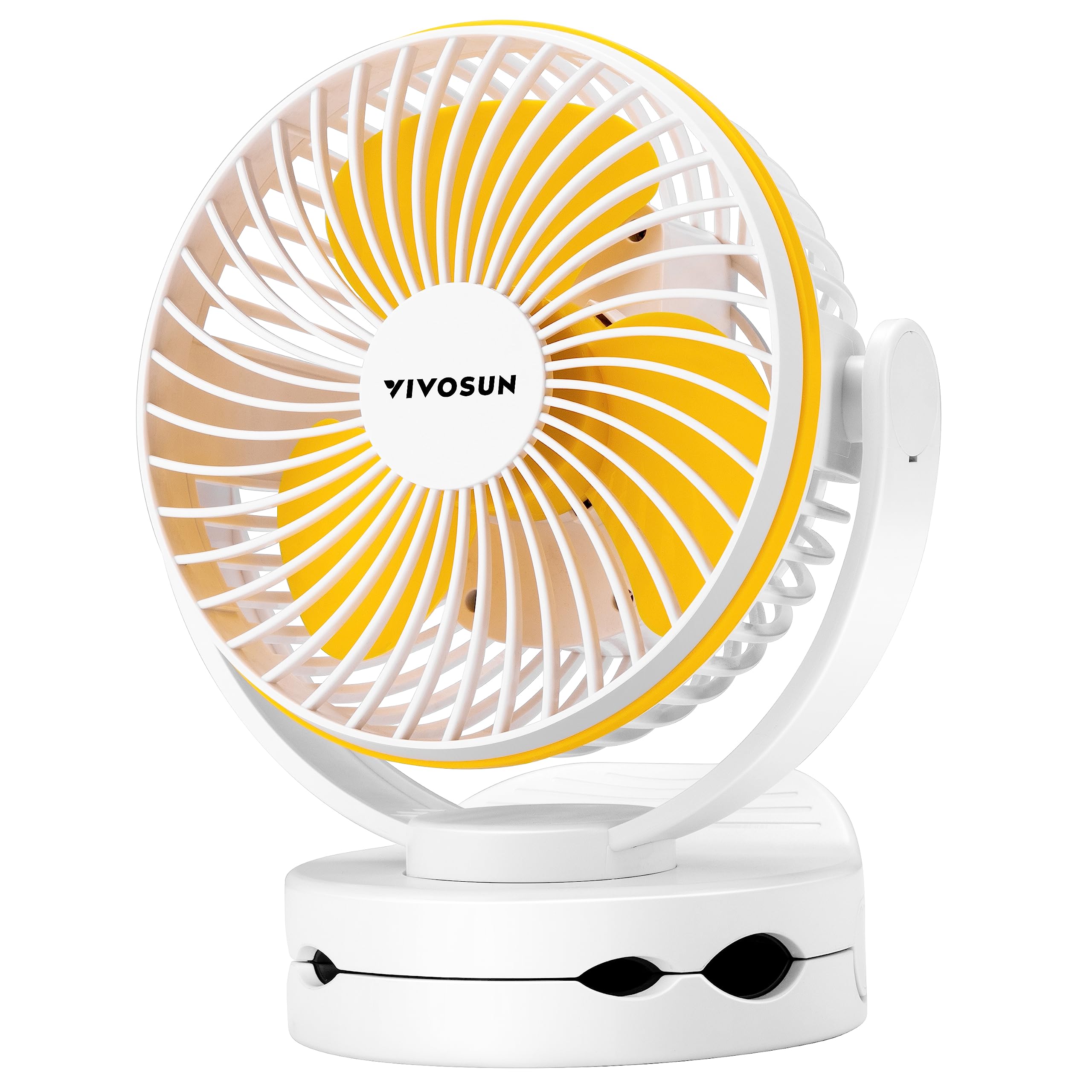 VIVOSUN USB Powered Clip on Fan, 4 Speeds & 2 Level Light Adjustable, 6 inch Desk Fan with Strong Airflow, Sturdy Clamp & Hanging Hook for Grow Tent Bedroom Dorm Office Gym Camp Stroller
