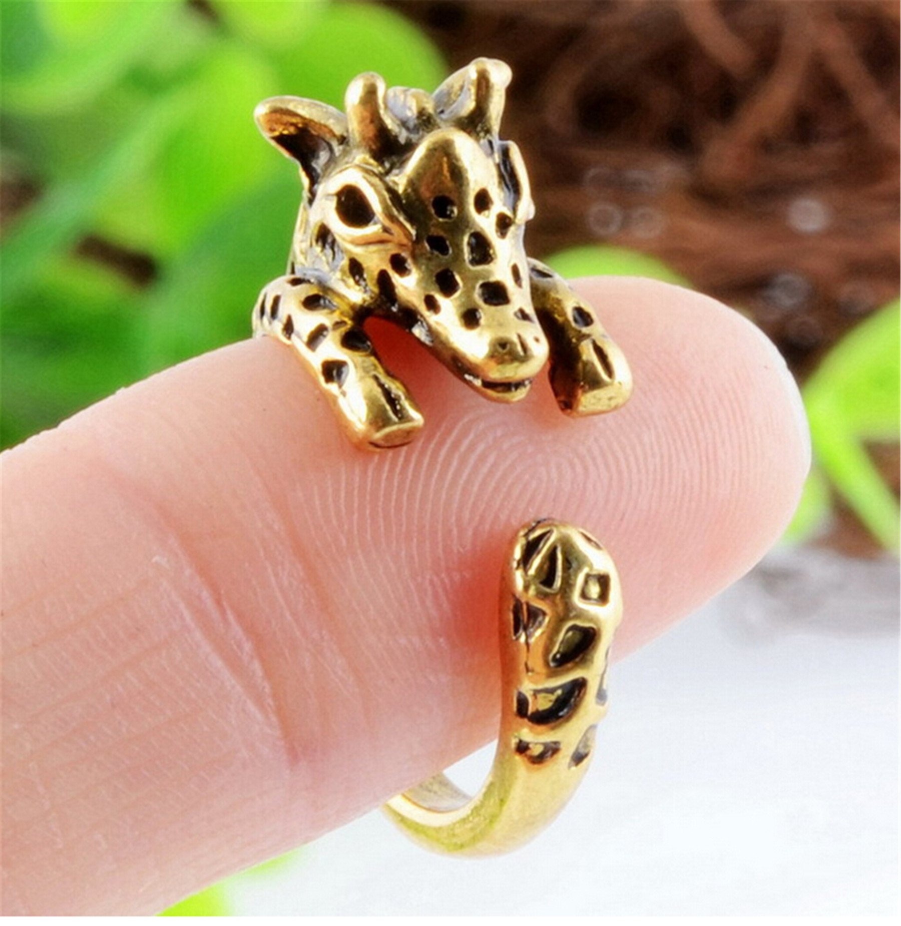 wiipujewelry WIIPU Fashion Vintage Antique Gold Giraffe Adjustable Wrap Animal Ring(R19)