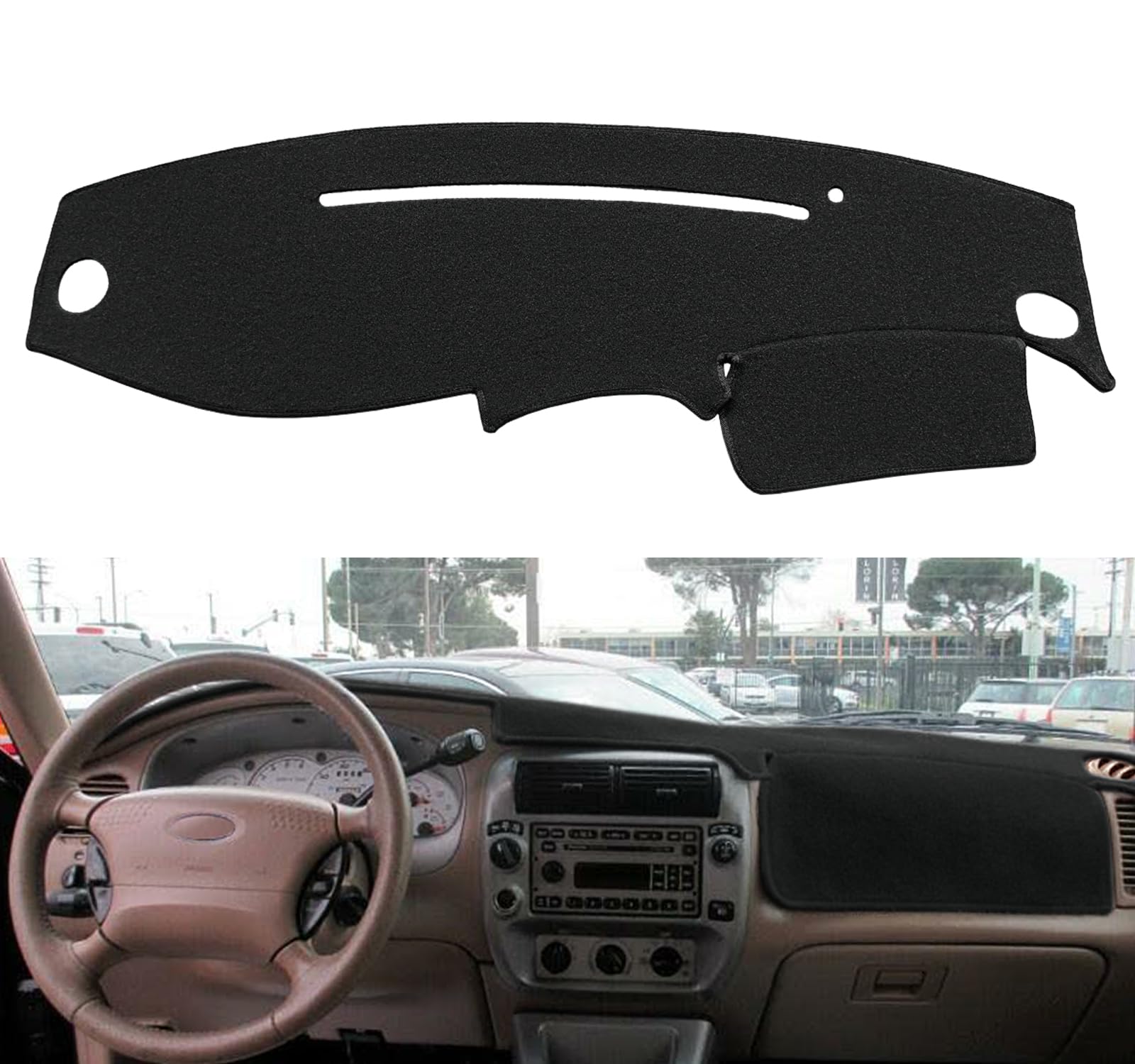 Yiz Dash Cover Mat Custom Fit for Ford Ranger 1995-2011,Ford Explorer 1995-2001,Mercury Mountaineer 1997-2001 and Mazda B2300 B2500 B3000 B4000 1995-2010,Dashboard Cover Pad Carpet (Black) J35