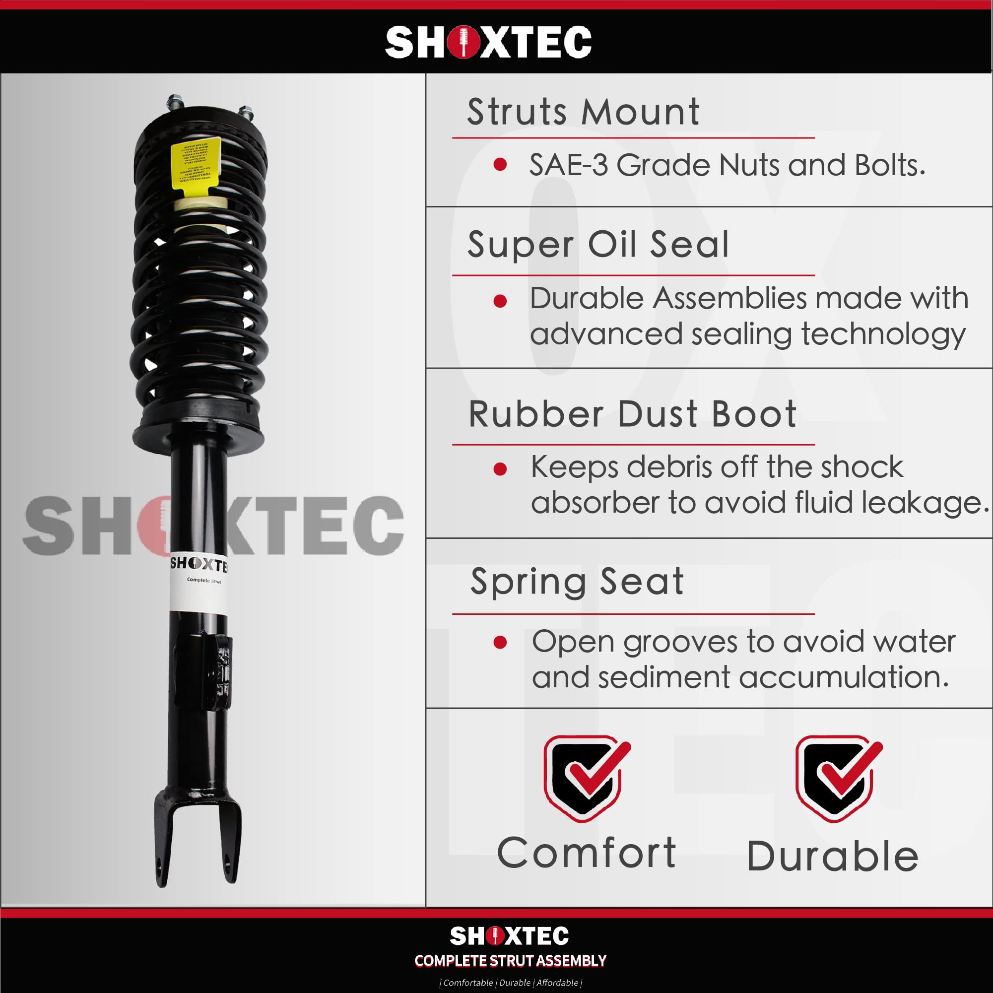 Shoxtec Front Pair Complete Strut Replacement for 2009-2013 Ford F-150 4WD Coil Spring Assembly Shock Absorber Kits Repl. Part No. 171141