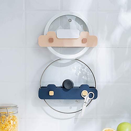 WUDILU Kitchen Organizer Pot Lid Rack Plastic Spoon Holder Pot Lid Shelf Cooking Dish Rack Pan Cover Stand Kitchen Accessories (Color : Blue)