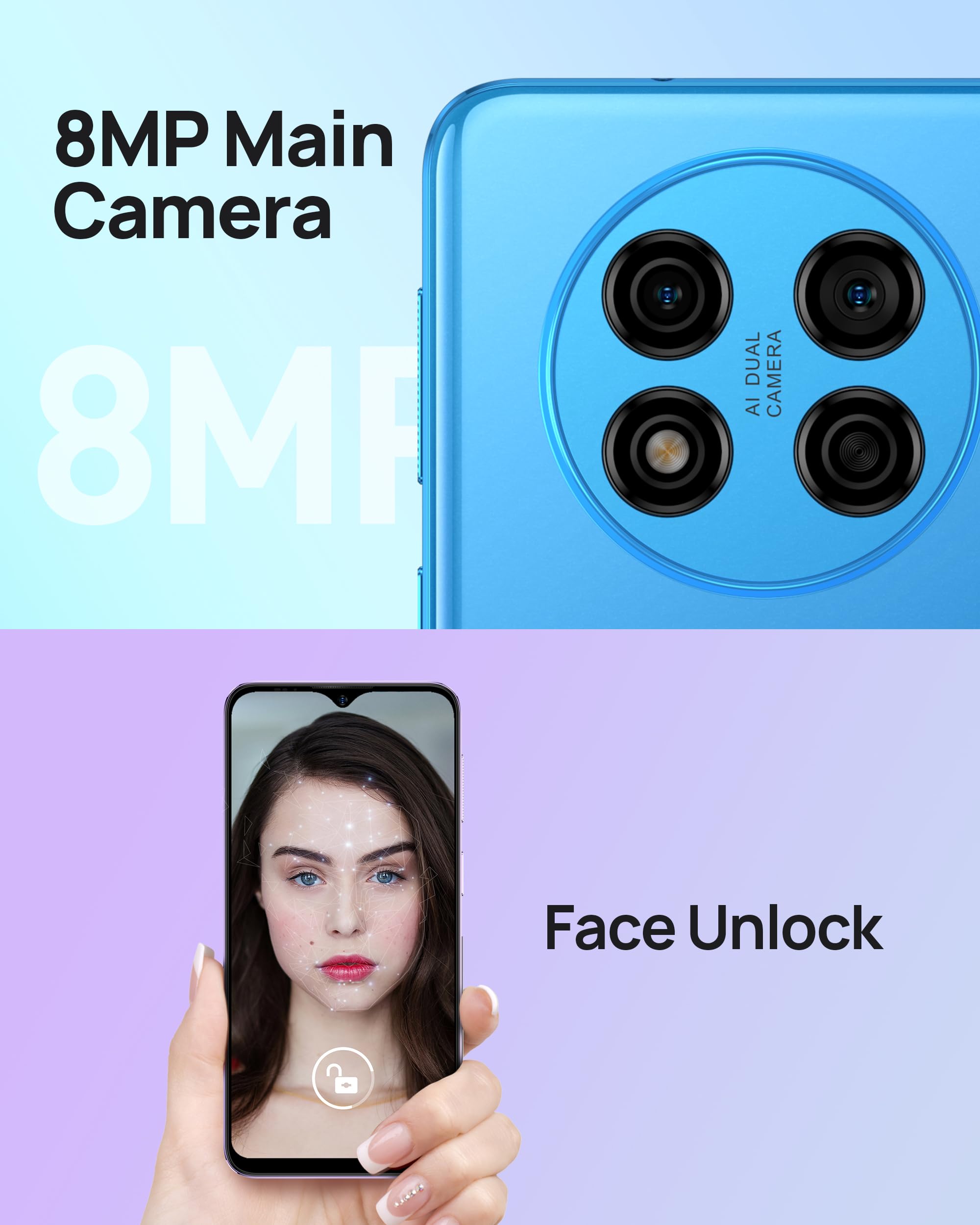 Ulefone Unlocked Smartphones, Note 15 Android 10, Dual Sim Unlocked Cell Phones, Dual Rear Camera, Triple Card Slots, 5.5" Waterdrop Full-Screen Phones, 2700mAh, US Version - Green