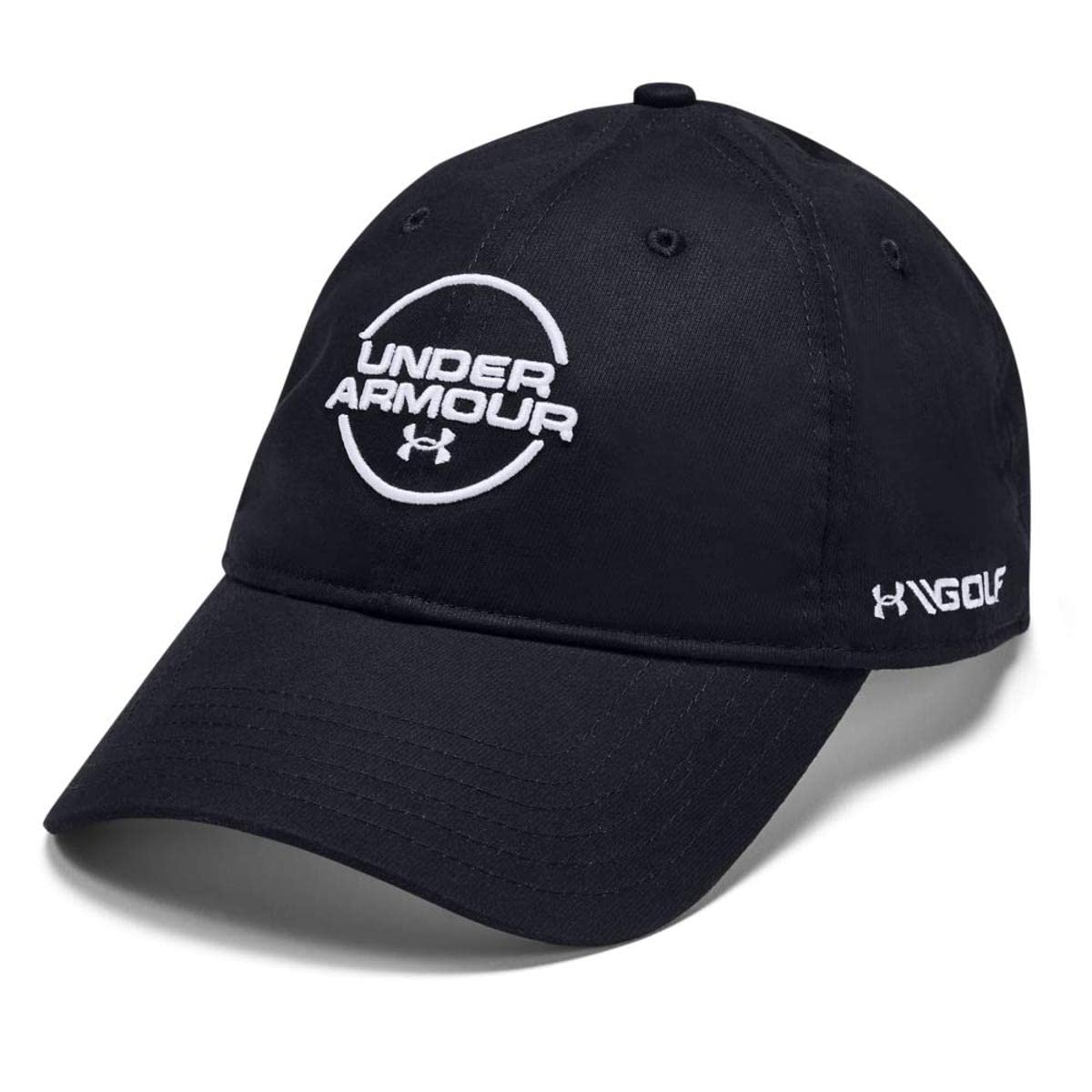 Under Armour Men's Jordan Spieth Washed Cotton Cap, Black (001)/White, One Size Fits all