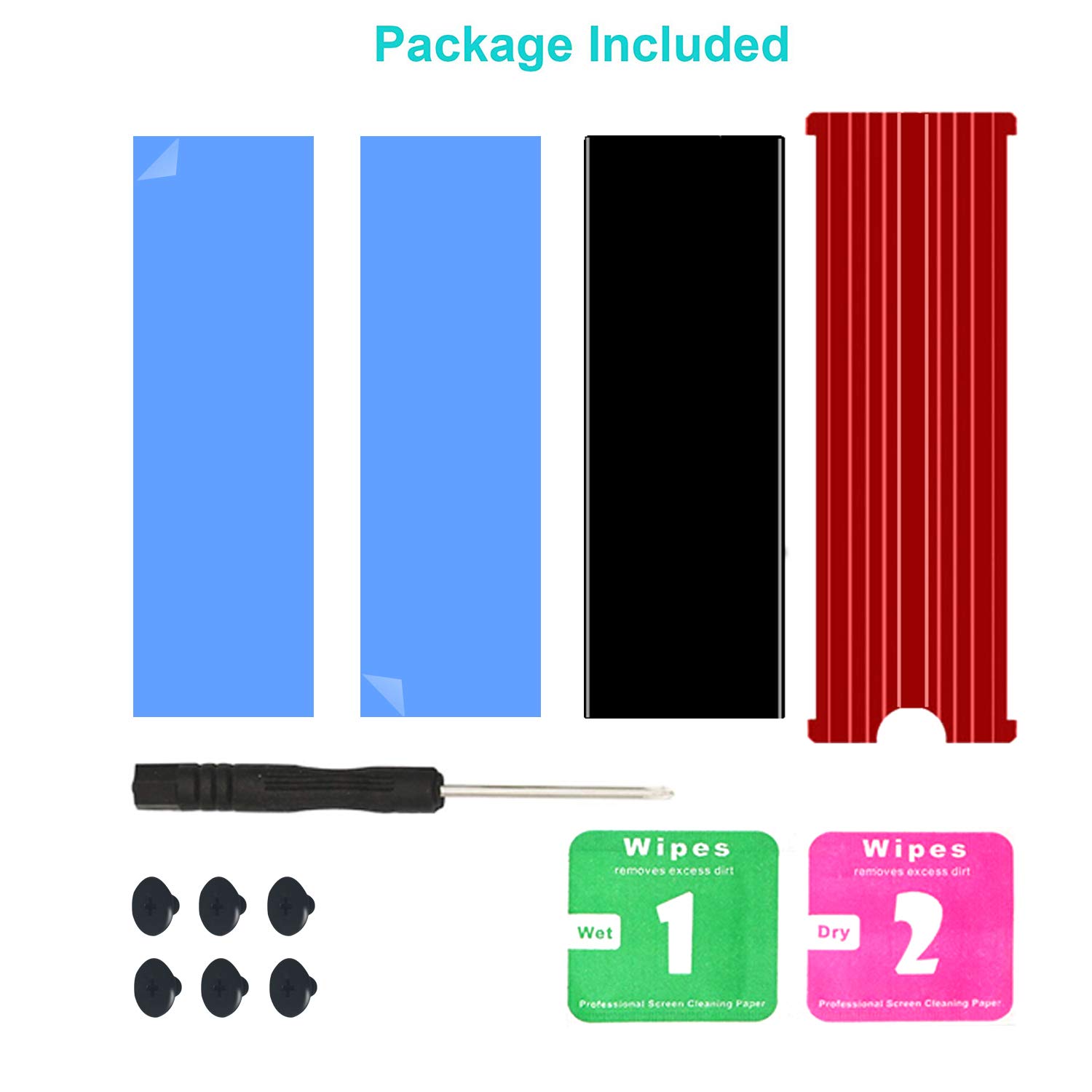 Voice on growth NVMe M.2 Aluminum Heatsink Cooler for 2280 M2 SSD Heat Sink with Silicone Thermal Pad (red)
