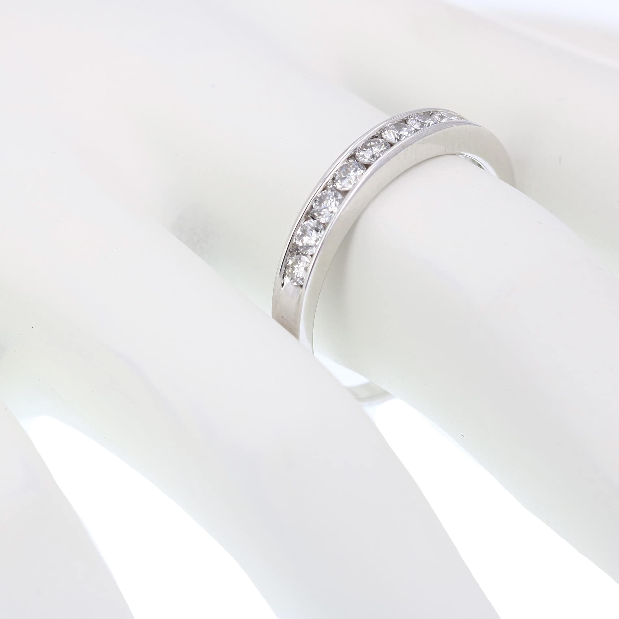Vir Jewels 1/2 carat (ctw) Diamond Wedding Anniversary Band for Women, Half Eternity Round Diamond Engagement Ring 14K White Gold Channel Set 0.50 cttw, Size 4.5