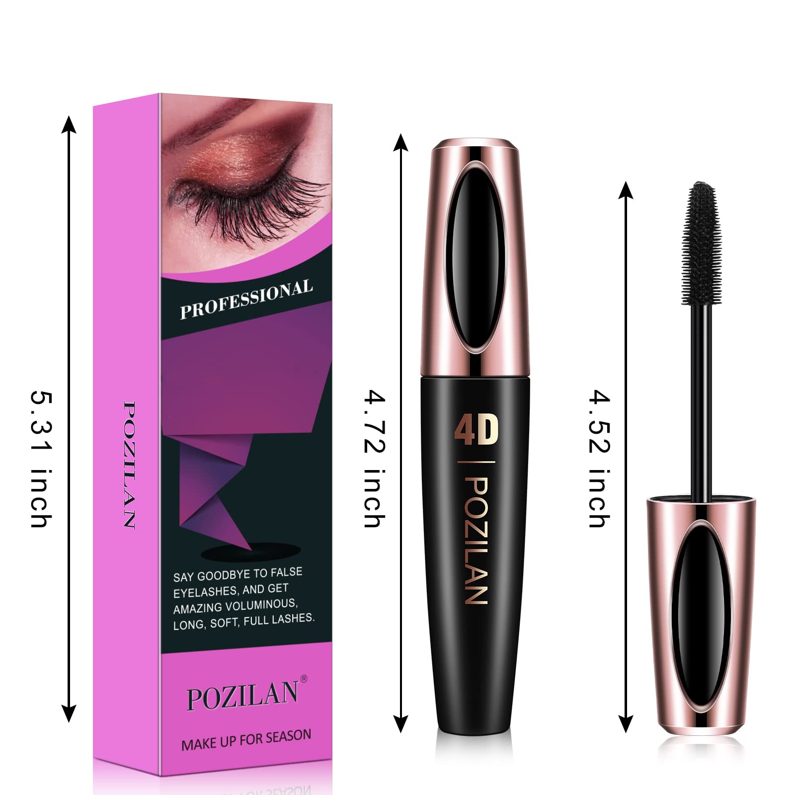 Waterproof Green Mascara with Folding Eyelash Comb Brush - Lengthening, Volumizing, Long-Lasting, Natural Eye Makeup (04 Green)