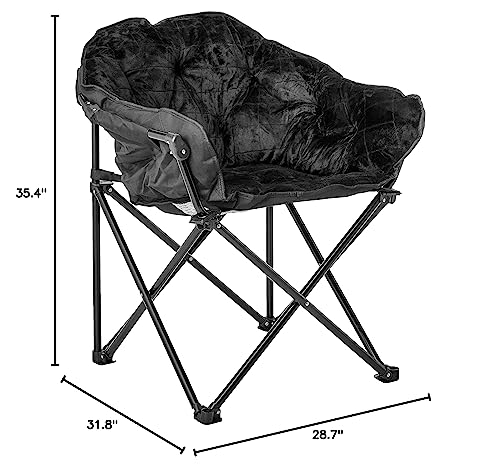 Urban Shop Sherpa Club Chair, Black 31.8D x 28.7W x 35.4H in