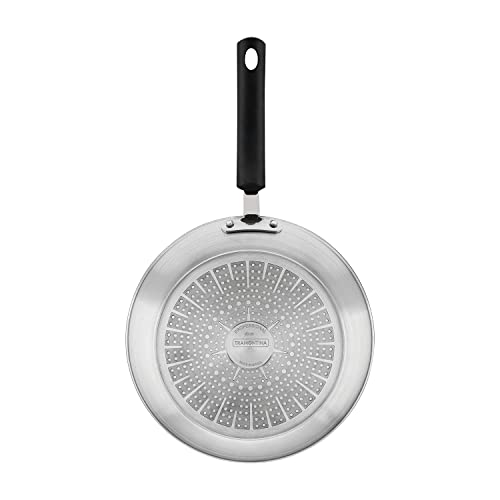 Tramontina Non-Stick Frying Pan with Silicone Handle for Induction, Electric, Gas and Ceramic Glass Hobs, Cookware, Kitchen, 24 cm, 1.6 Litre, 20888024, Dark Grey