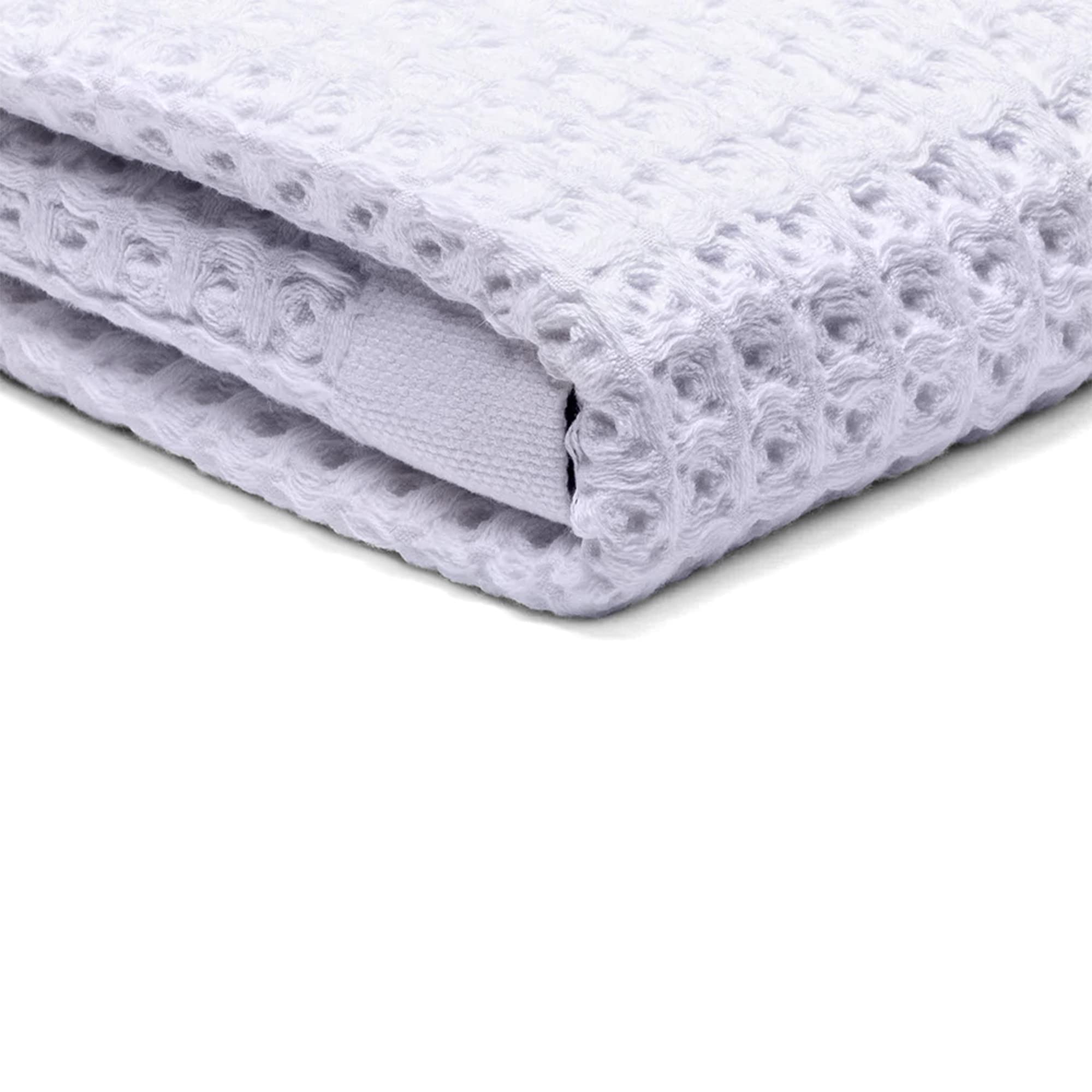 SUTERA - Silverthread Waffle Towel California - Grown Pima Cotton, Quick Drying, Ultra Soft, Lightweight and Absorbent - Waffle Weave Design - Luxury Towel (Bath, White) 31" x 57"