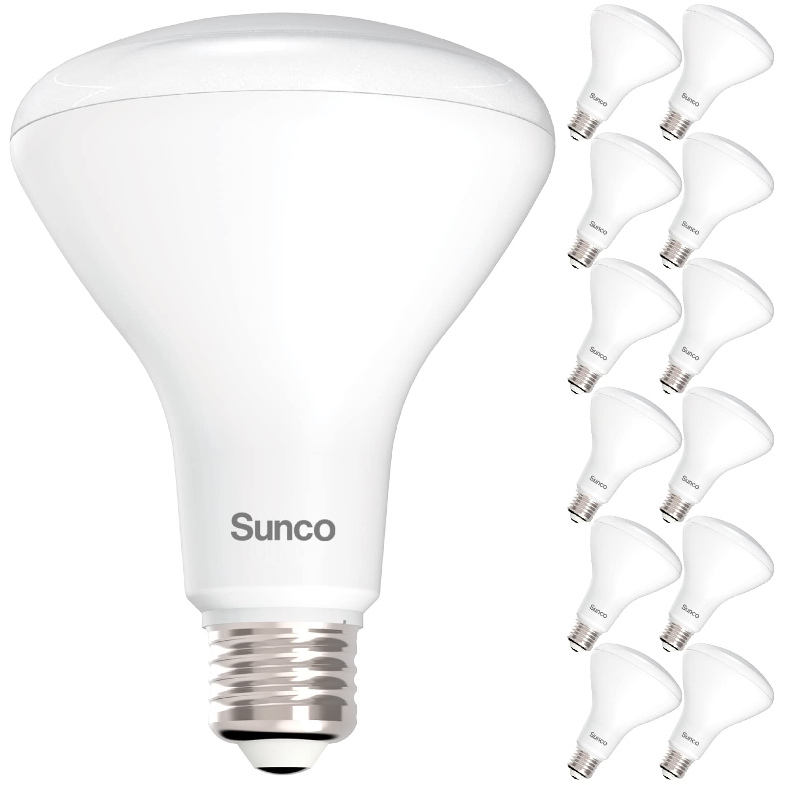 Sunco 12 Pack BR30 LED Bulbs, Indoor Flood Lights CRI93 11W Equivalent 65W 2700K White 850 Lumens, E26 Base, 25K Lifetime Hours Interior Home Dimmable Recessed Can Light Bulbs UL