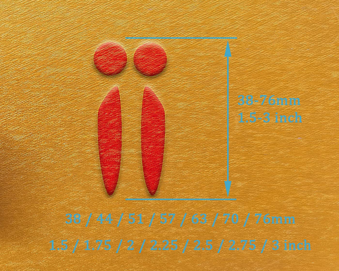 Set of 3 Circle and Long Triangle Shaped Polymer Clay Cutter , Mini Clay Cutter ,Earring Clay Cutter (76mm/3inch)