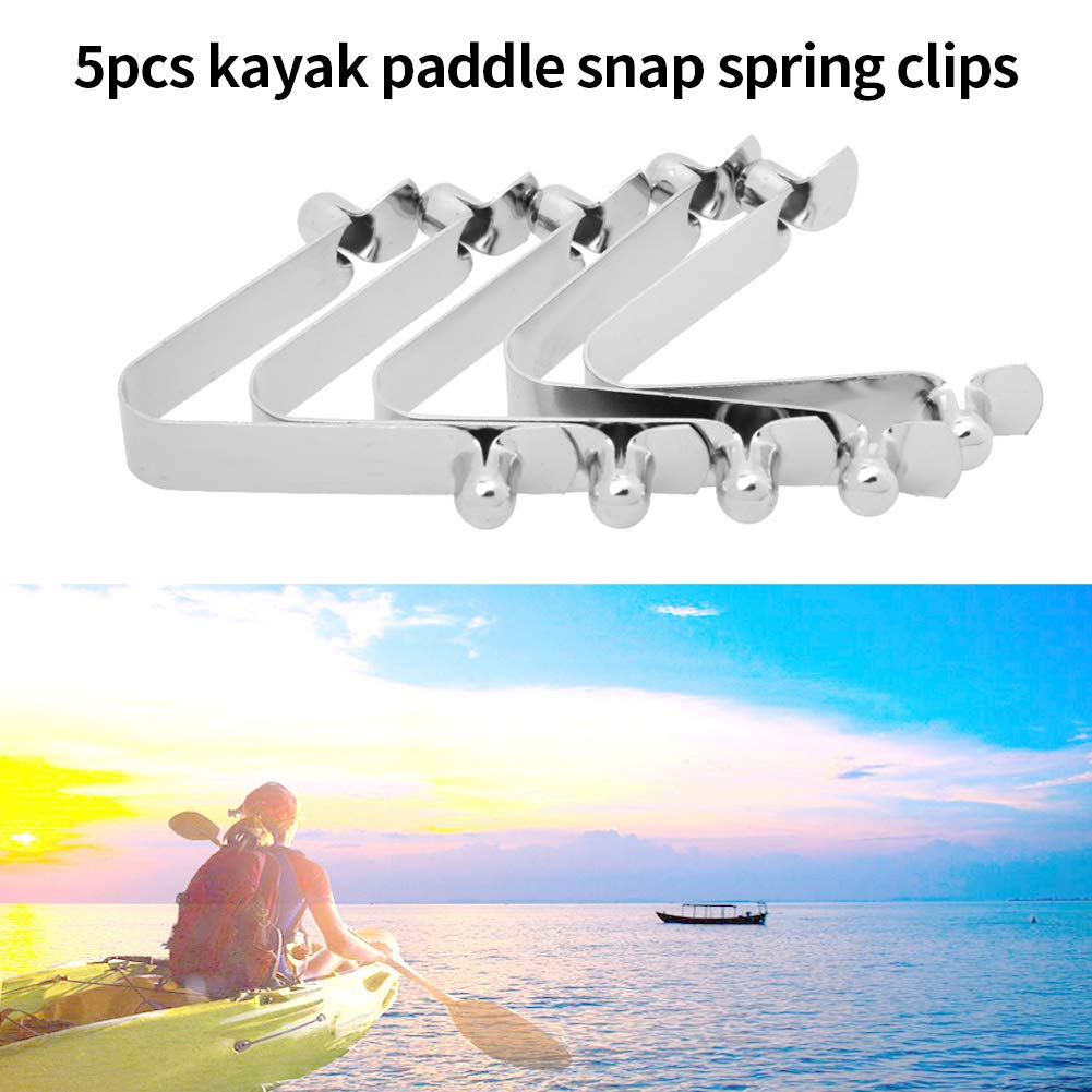 YOUNGL Kayak Paddle Spring Clip 5pcs Durable Caravan Telscopic e Steel Snap Locking Push Clamp Boat Accessories Outdoor Camping Single Button Awning Wing Tent Pole