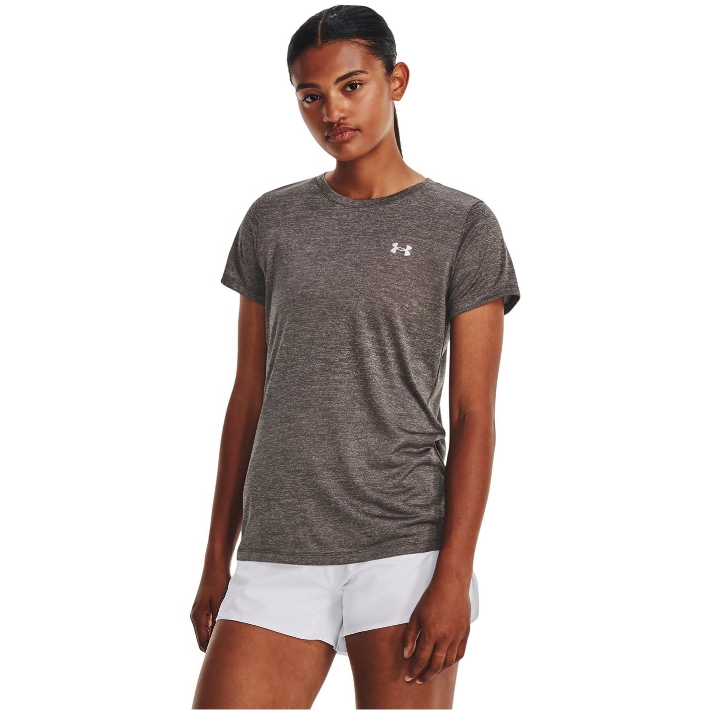Under Armour Womens Tech Twist T-Shirt, (433) Glacier Blue/White/Metallic Silver, Large