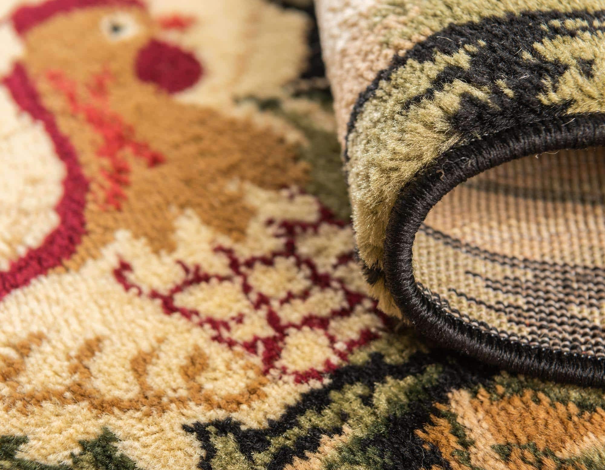 Unique Loom Barnyard Collection Area Rug - Farm (4' 1" Square, Cream/ Black)