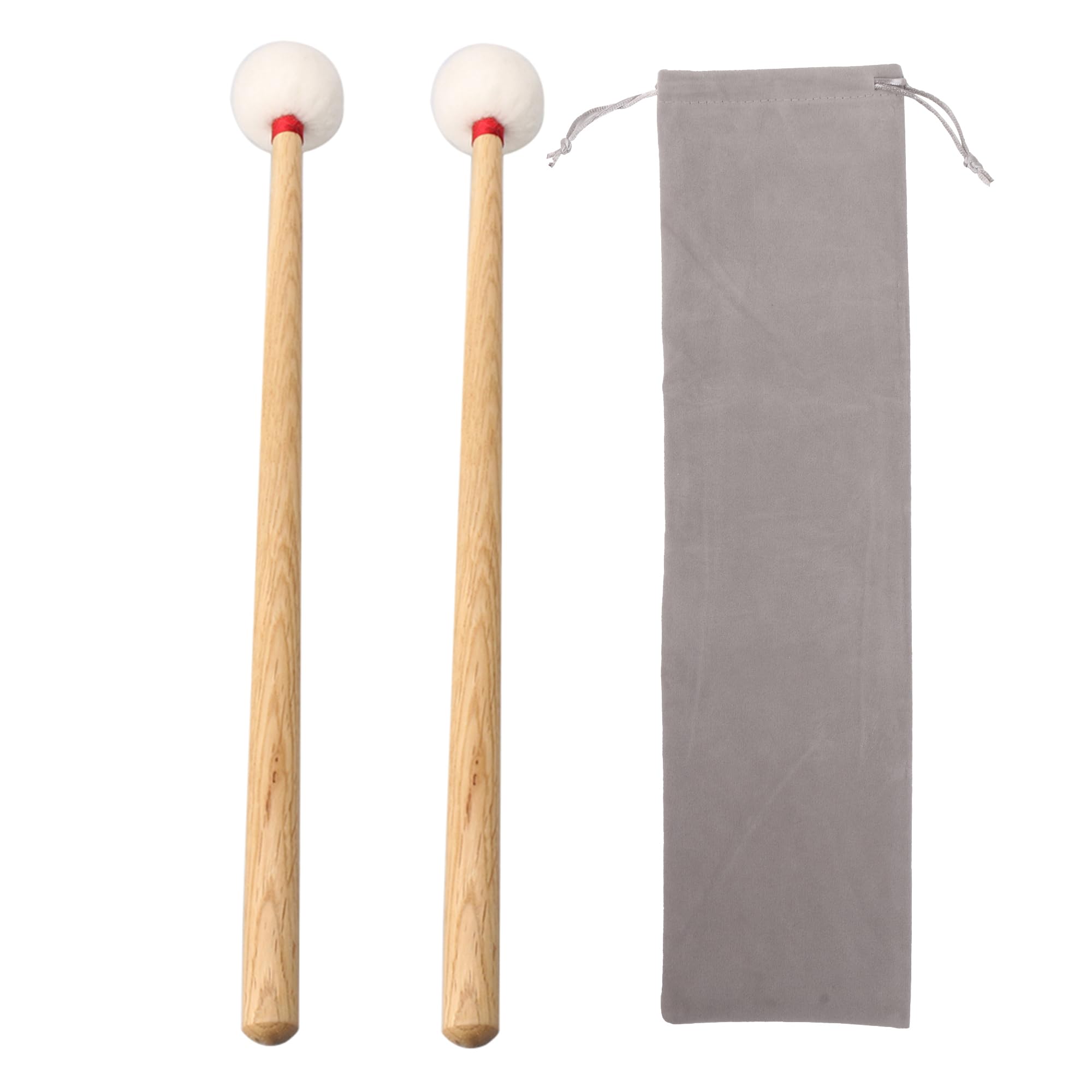 Xstyle 2Pcs Timpani Stick, 14Inch Timpani Mallet with 35mm Felt Head, Medium Hard Maple Handle Mallet
