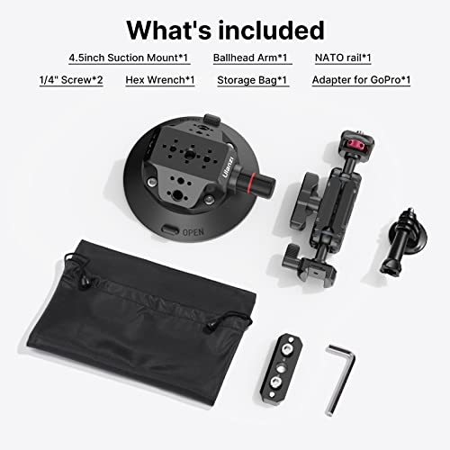 ULANZI SC-02 Suction Mount Magic Arm Bracket for DSLR Cameras for GoPro Action Camera Video Shooting