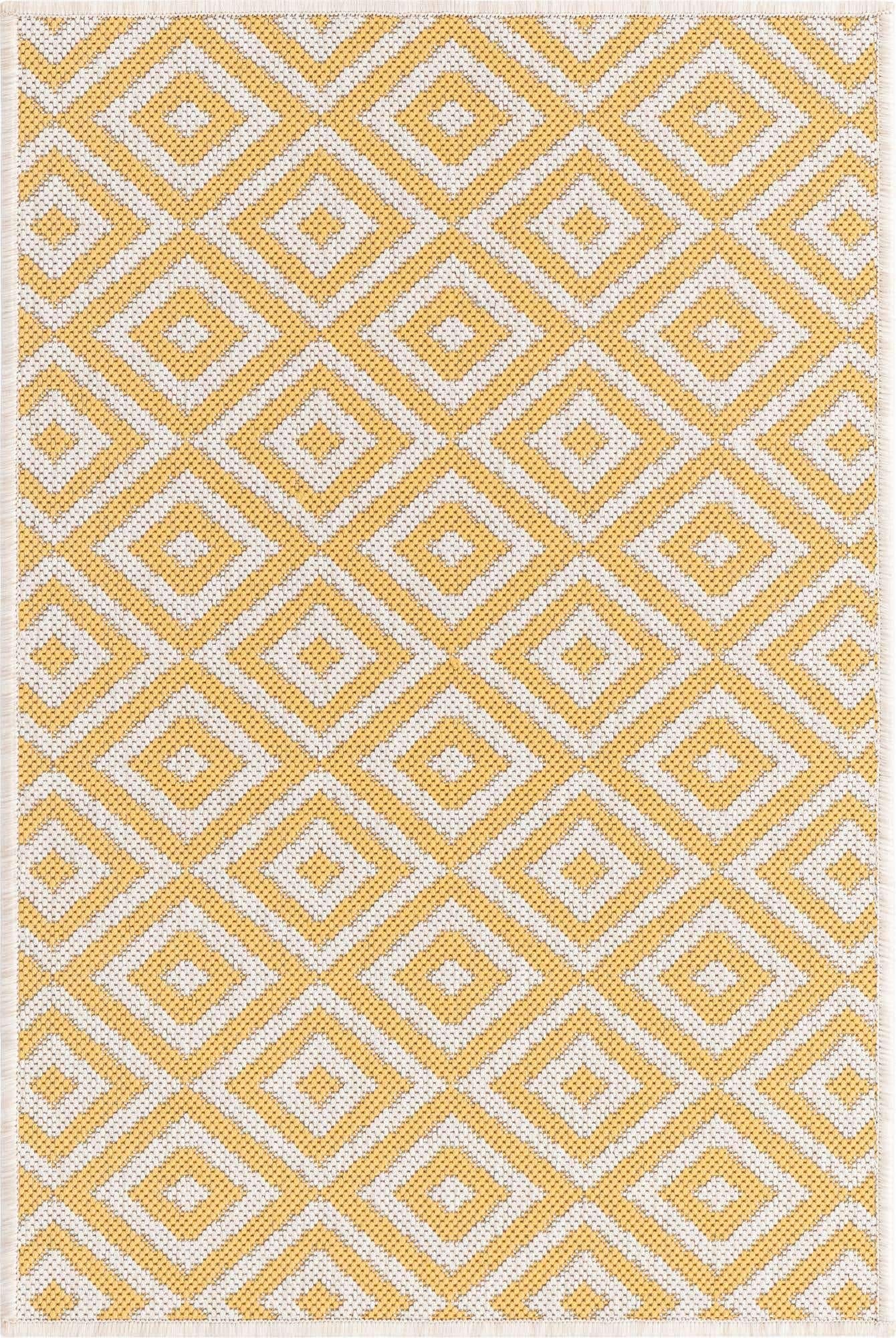 Unique Loom Jill Zarin Outdoor Collection Area Rug - Costa Rica (2' x 3' 1'' Rectangle, Yellow Ivory/ Ivory)
