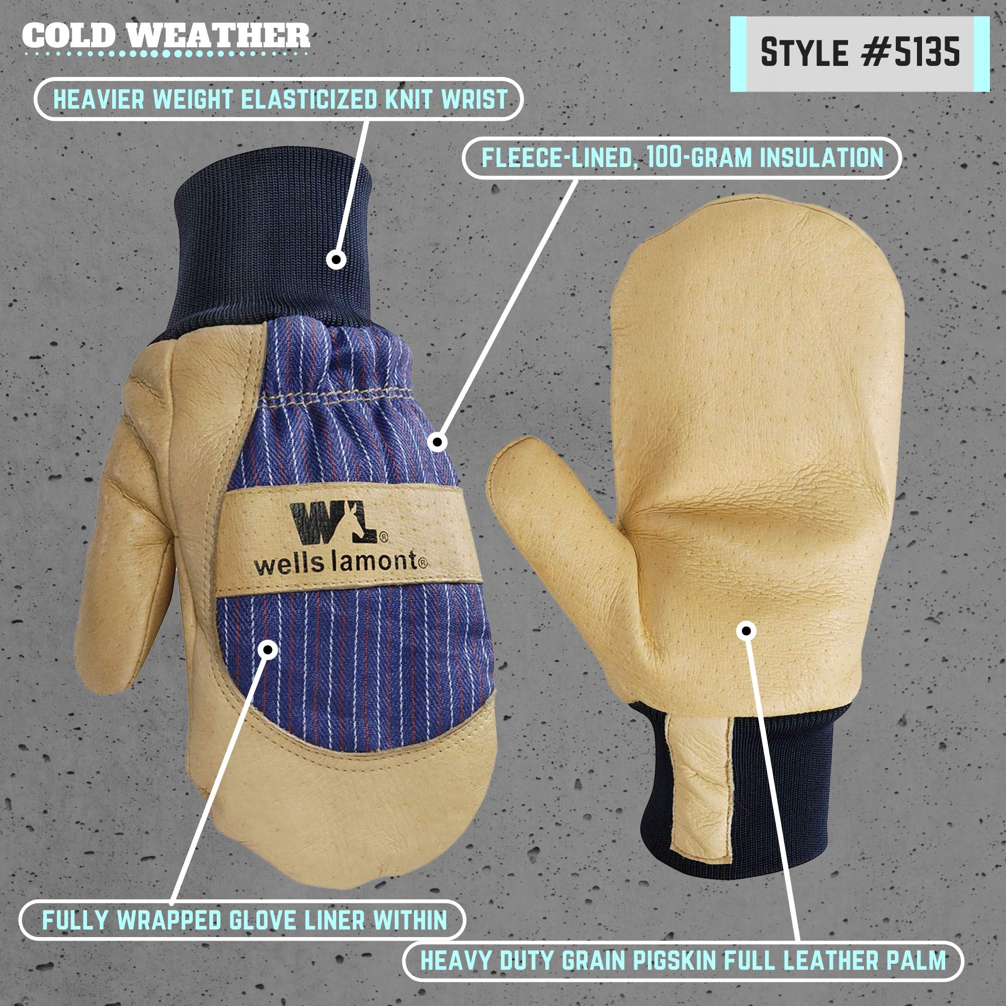 Wells Lamont mens Winter Mittens, Beige, Medium