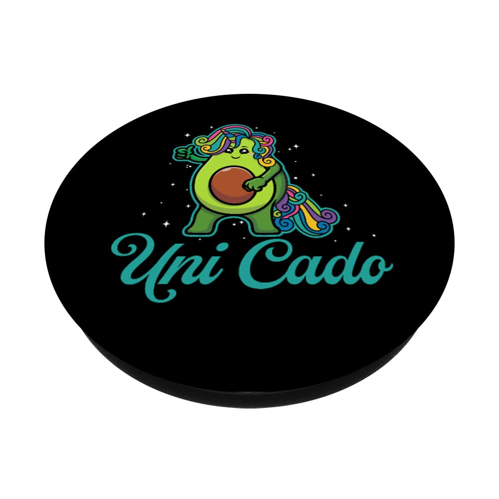 Uni Cado, Cute Avocado, Funny Unicorn, Guacamole, Vegan PopSockets Swappable PopGrip