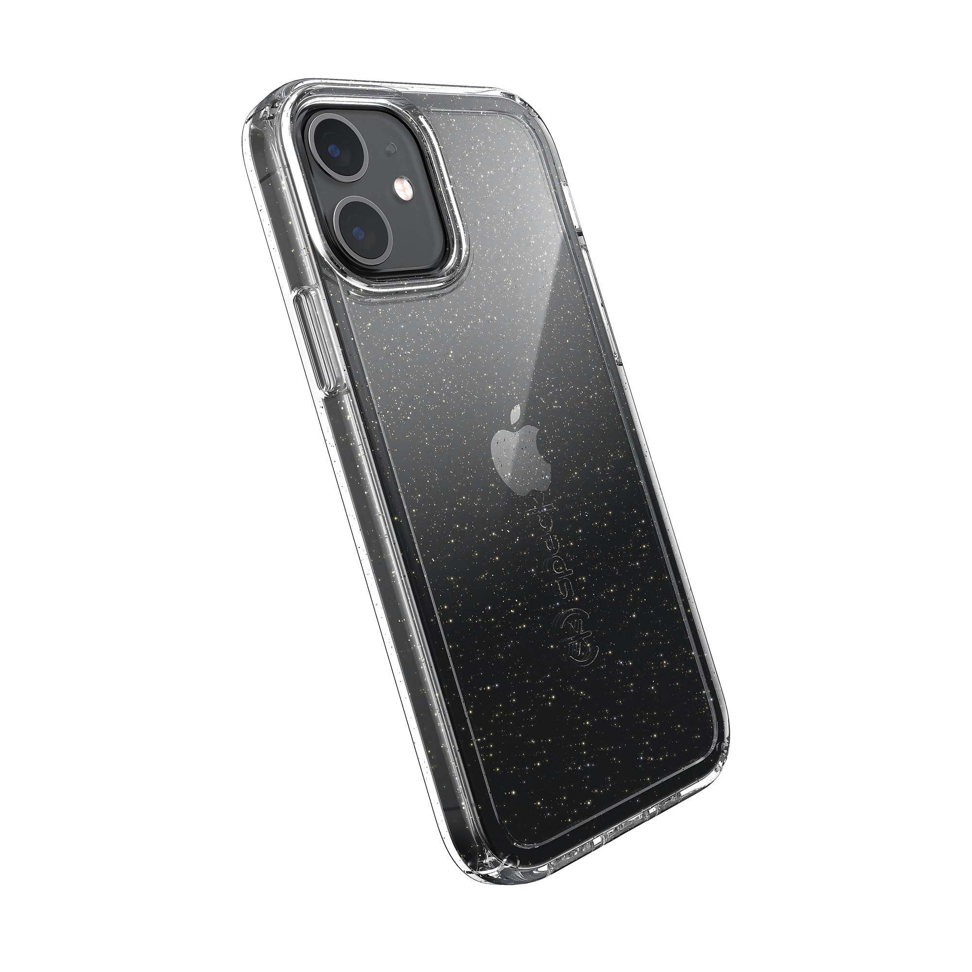 Speck Products Gemshell Glitter iPhone 12, iPhone 12 Pro Case, Clear/Clear with Gold Glitter (137604-9221)