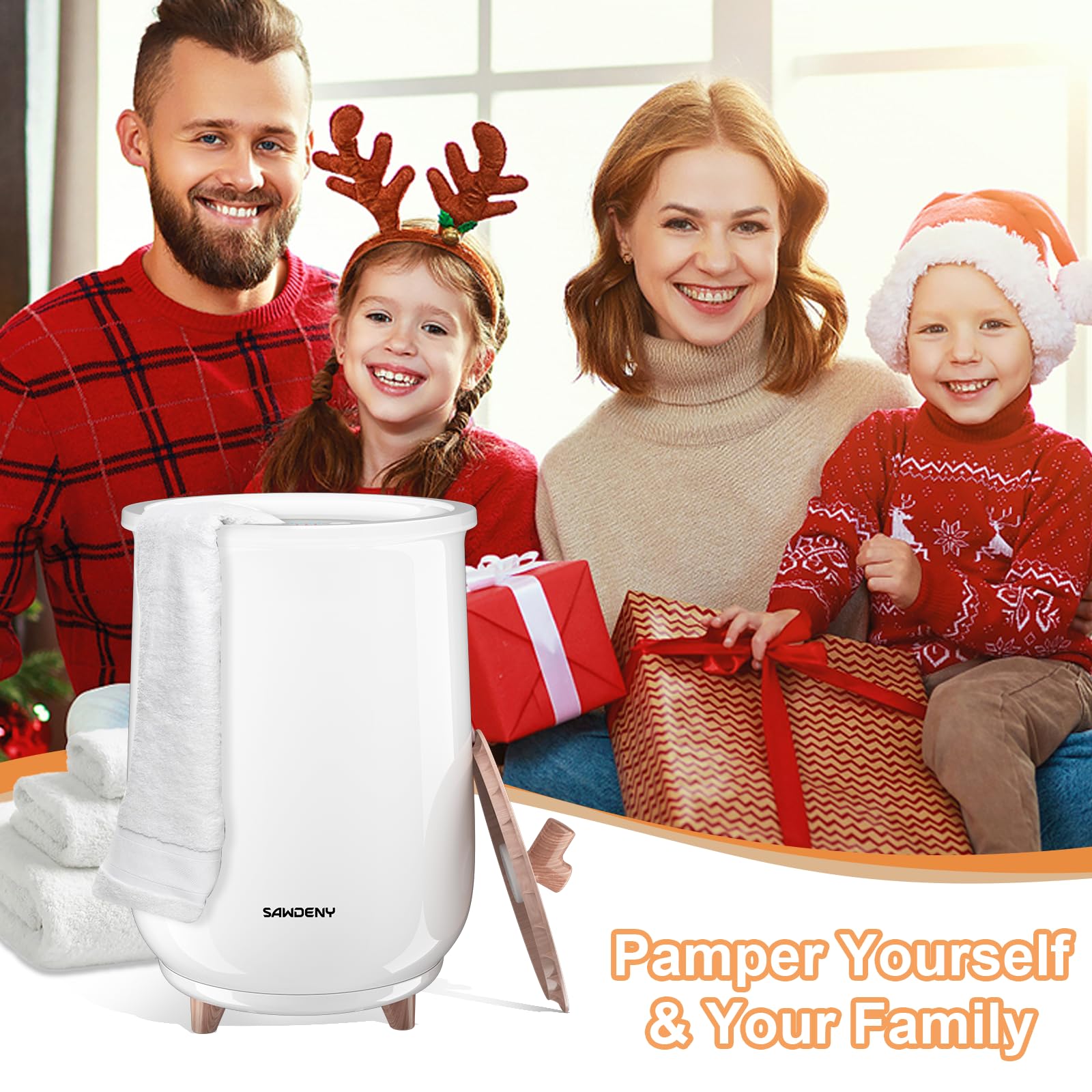 Towel Warmer, Towel Warmer for Bathroom with 3 Heating Modes, Timer, Auto Shut Off, Large Towel Heater Bucket Fits Up to Two 40"X70" Oversized Towels, Blankets, Bathrobes, PJ's and More
