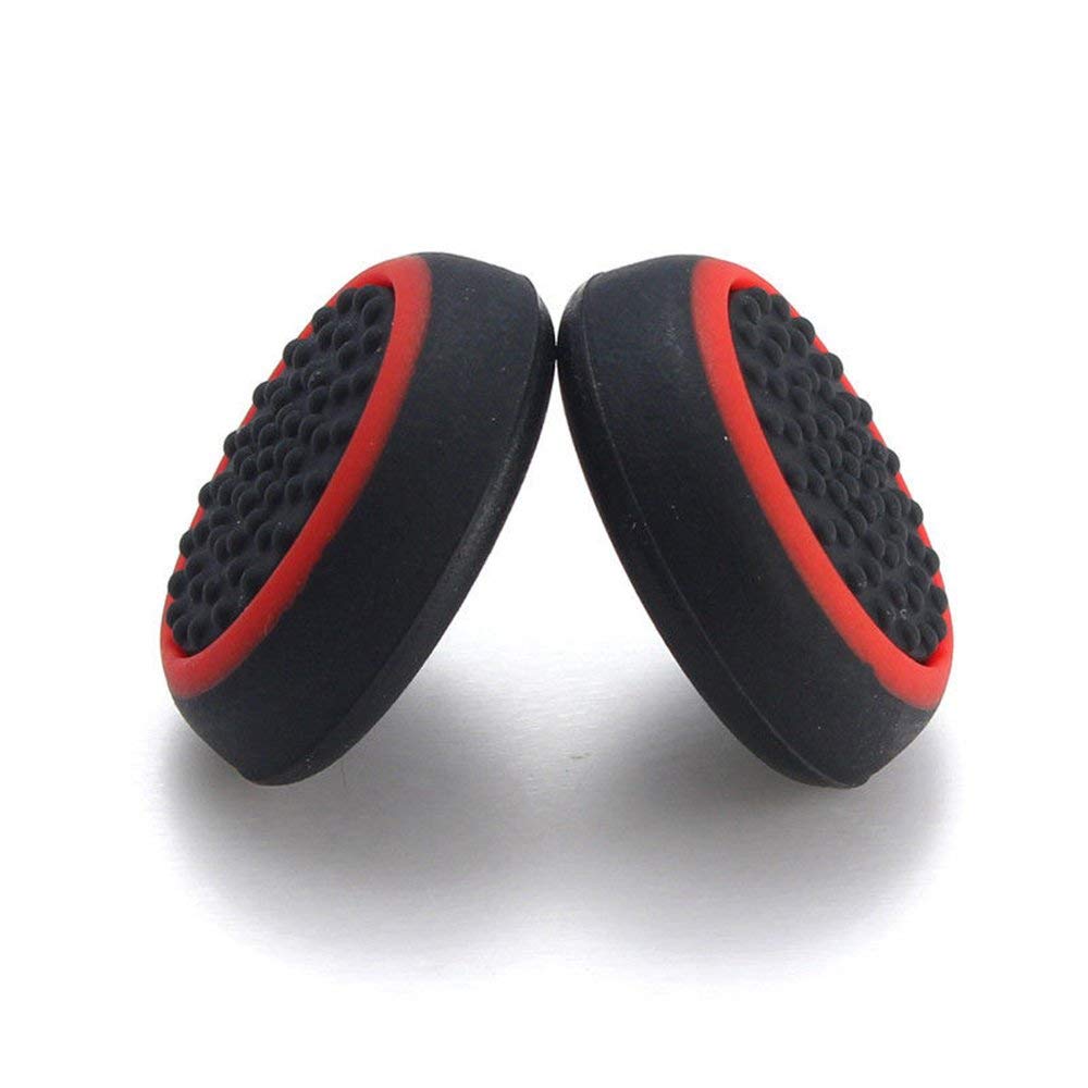 Silicone Thumb Stick Joystick Cap Analog Grip Thumbsticks Cap Cover Case for PS4 PS3 Xbox One Xbox 360 Game Controllers (Black-Red)