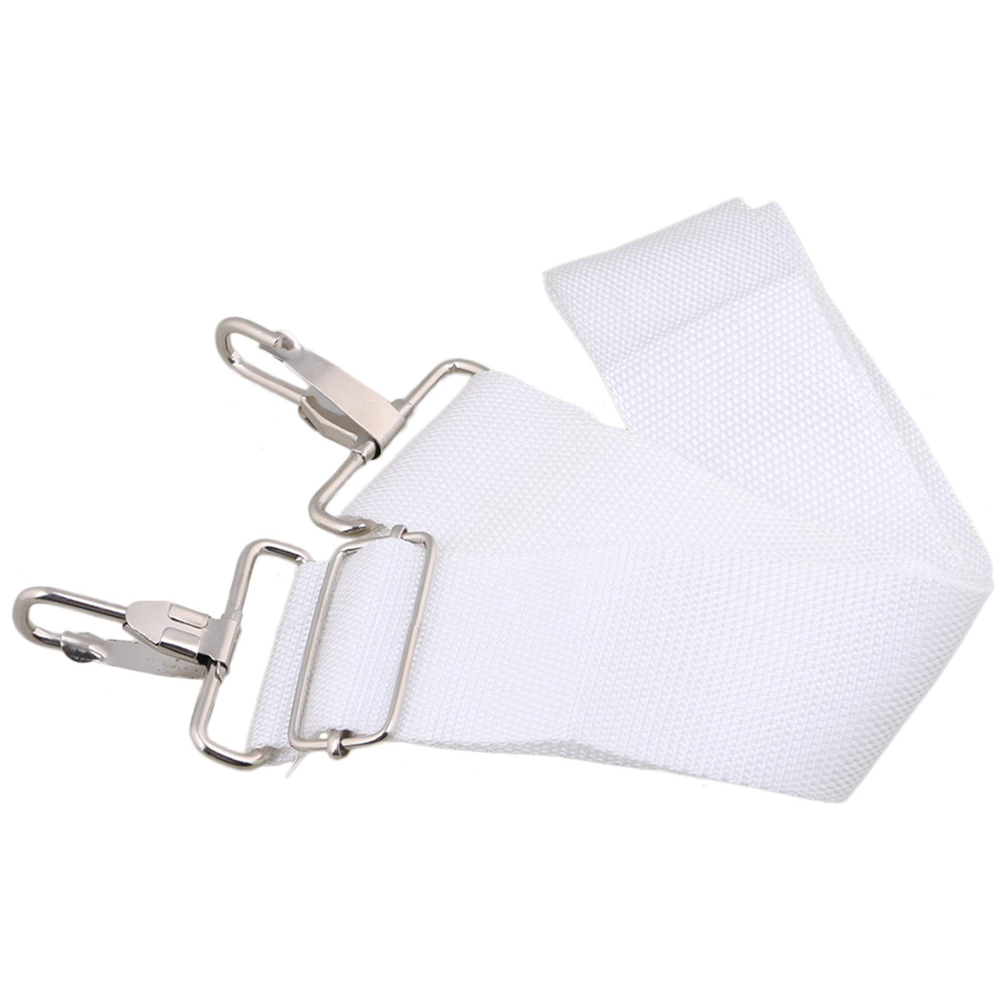 Yibuy 1.97inch Wide White Nylon Adjustable Snare Drum Sling Strap Belt Marching Percussion Accessory