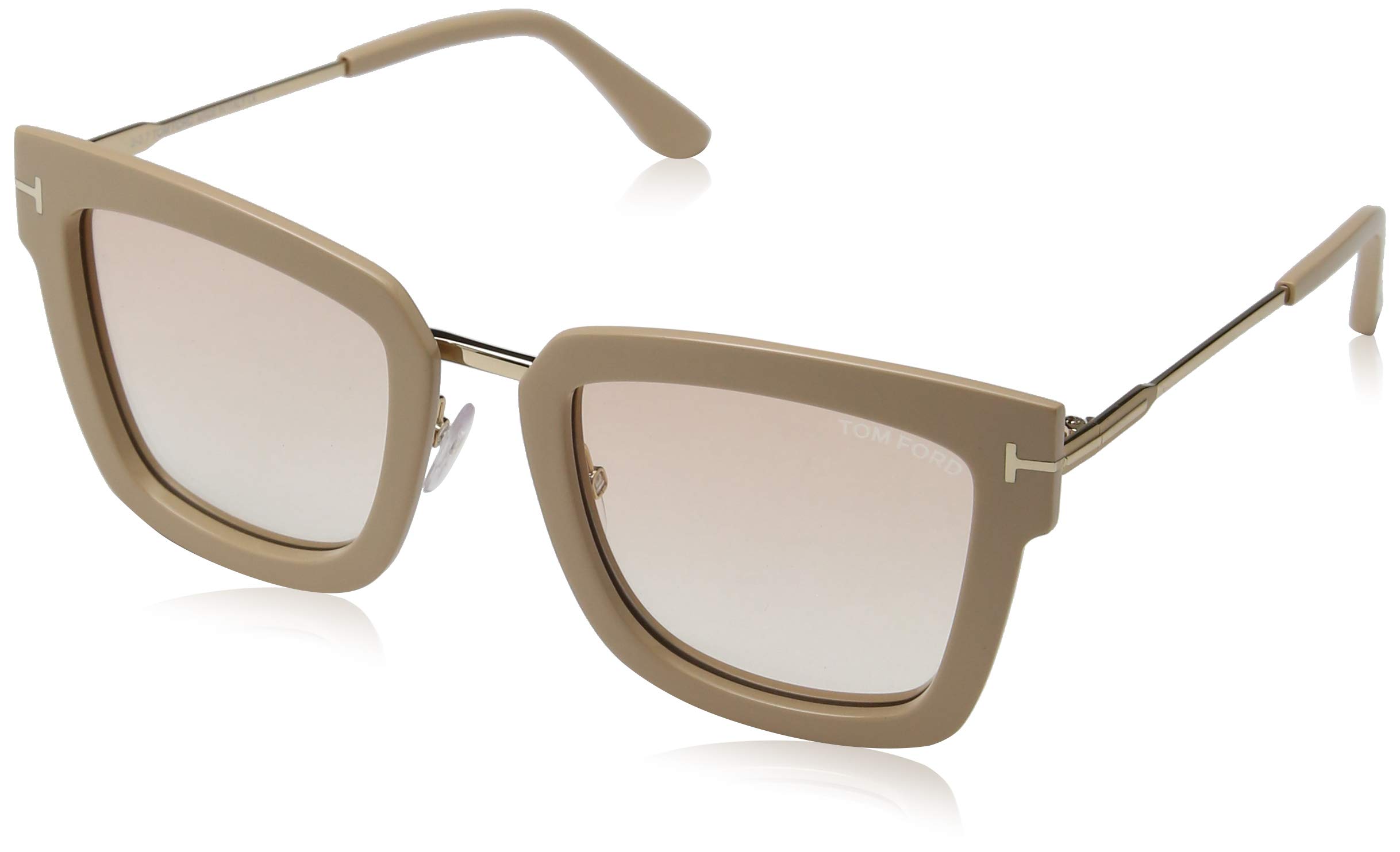 Tom Ford Square Sunglasses TF573 Lara-02 74F Powder Pink/Gold 52mm FT0573