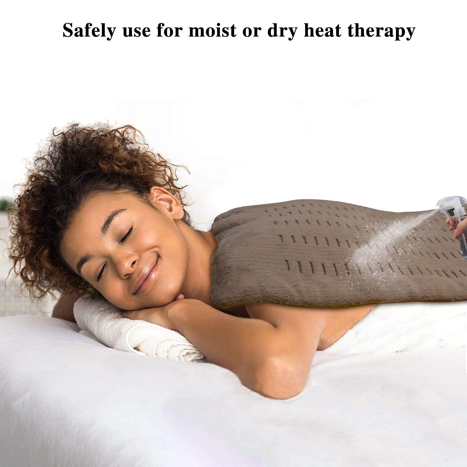 ZXU Electric Heating Pad for Back Pain and Cramps Relief, 12” x 24” Ultra Soft Hot Heated Pad with Moist Heat Therapy and Auto Shut-Off for Neck,Shoulder, Machine Washable