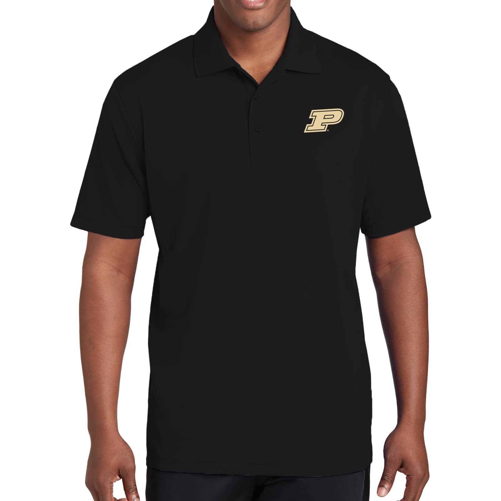 UGP Campus Apparel AP07 - Purdue Boilermakers Primary Logo Left Chest Mens Polo - X-Large - Black